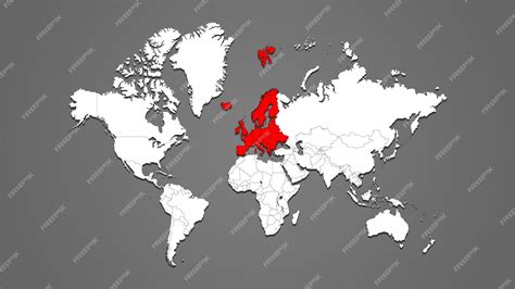 Premium Vector Europe Countries Or Continent Highlighted In Red On