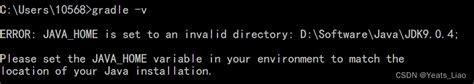 gradle error java home is set to an invalid directory d software
