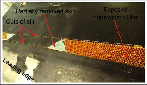 View Of Partial Skin Removed Showcasing The Honeycomb Filler Used In