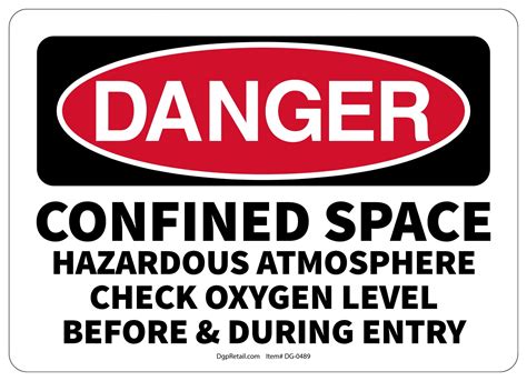 OSHA DANGER SAFETY SIGN CONFINED SPACE HAZARDOUS ATMOSPHERE CHECK OXYGEN Walmart