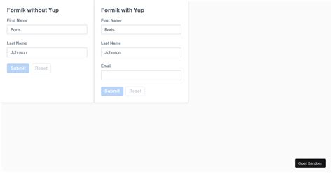 Form Experiments Codesandbox