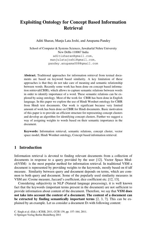 Pdf Exploiting Ontology For Concept Based Information Retrieval