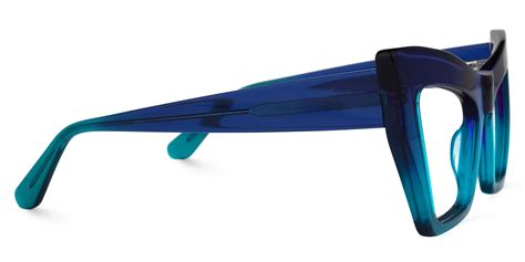 Rectangle Blue Eyeglasses