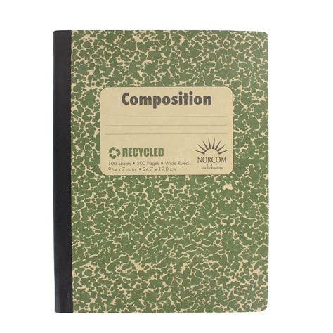 Norcom Recycled Wide Ruled Composition Book 9 34 X 7 12 In Shop