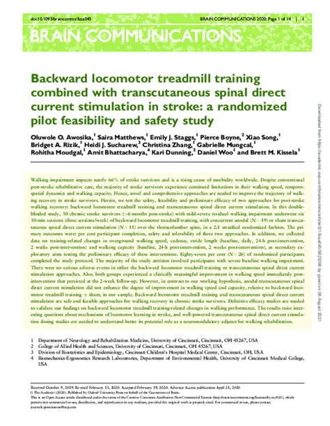 Pdf Backward Locomotor Treadmill Training Combined With