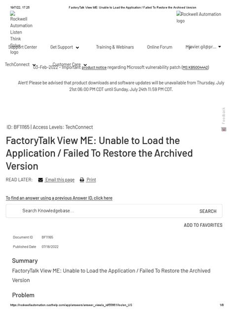 Factorytalk View Me Unable To Load The Application Failed To