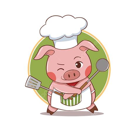 Chef Porco Cartoon Bonito PNG Cartoon Pig Porco Do Cozinheiro Chefe