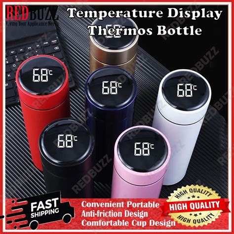 Redbuzz Smart Led Temperature Indicator Display Thermo Flask Thermos