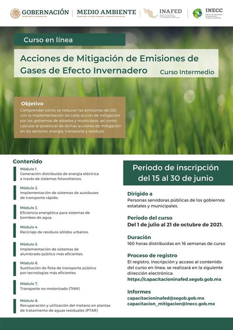 Inscríbete Al Curso Acciones De Mitigación De Emisiones De Gases De