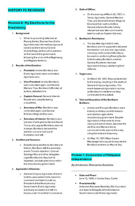 History Reviewer History P2 Reviewer Module 6 My Elections To The Presidency 1 Background