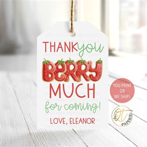 Thank You Berry Much Thank You Card Etsy