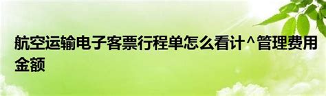 航空运输电子客票行程单怎么看计 管理费用金额 环球知识网