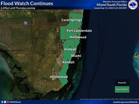 Nws Miami On Twitter April 13 5am 🚨a Flood Watch Remains In Effect