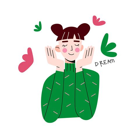 Cute Dreaming Girl 21469937 Vector Art At Vecteezy