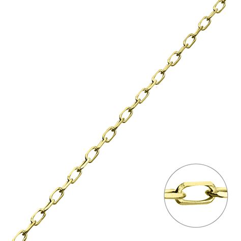 Yellow Gold 3µ 16mm Oval Rolo Chain Wire 035mm 1m G Silver