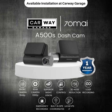 Jual DASHCAM 70MAI Pro Plus A500s Set 1944P GPS ADAS Front Rear Camera Shopee Indonesia