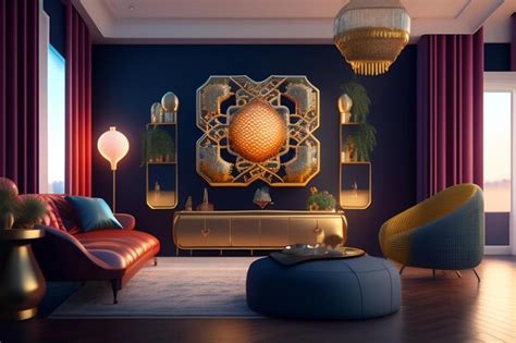 Premium Ai Image Luxury Interior Of The Living Room D Rendering Ai