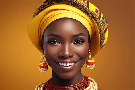 Premium Photo Happy Black Woman Wearing African National Costume