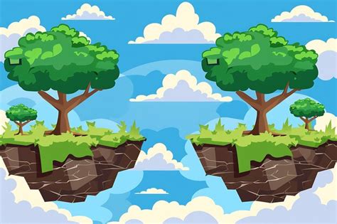 Game Ui Level Map Floating Rocky Land Islands Premium Ai Generated Image