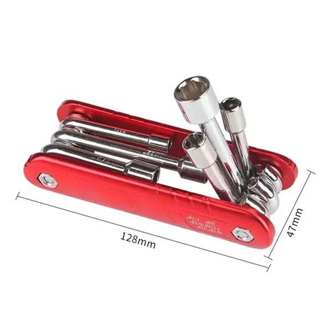 6 In 1 Folding Socket Wrench Set Multi Functional Hex Spanner Repair 5