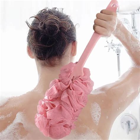 Long Handle Body Rubbing Shower Loofah Body Massager Loofahs Temu
