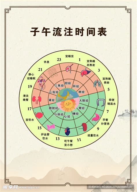 子午流注时间表设计图医疗保健生活百科设计图库昵图网