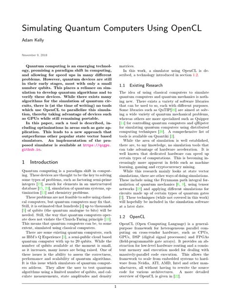Simulating Quantum Computing Pdf Quantum Computing Matrix