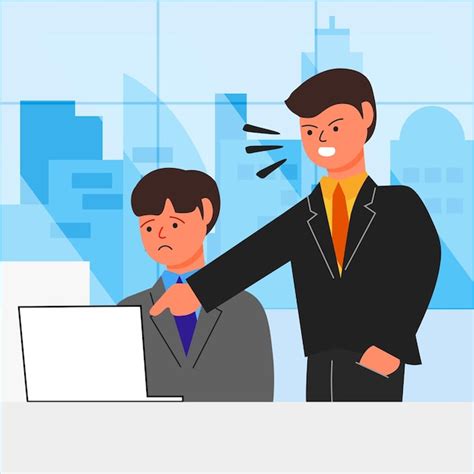 Jefe enojado por el mal desempeño laboral de los empleados Vector Premium