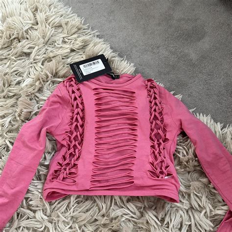Plt Pink Cut Out Long Sleeve Crop Top Brand New With Depop