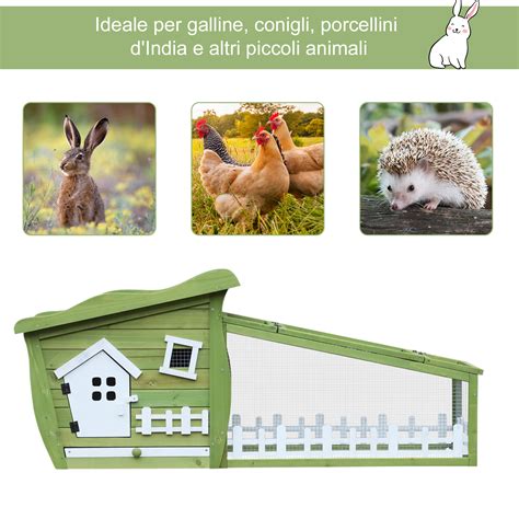 Pawhut Rabbit Hutch Κλουβί για κουνέλια με αφαιρούμενο ξύλινο δίσκο Ταξίδι