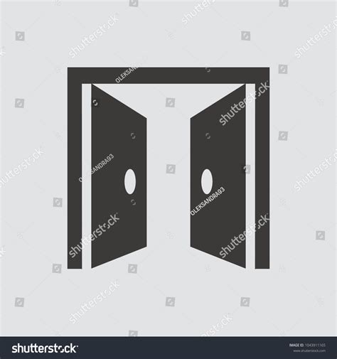 Open Door Icon Isolated Flat Style Stock Vector Royalty Free Shutterstock