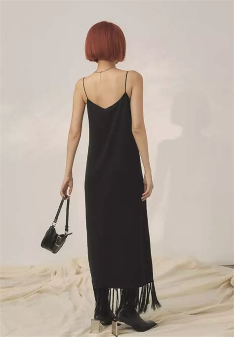 Jual Xoxo Spaghetti Strap Fringed Hem Knitted Dress Original 2025