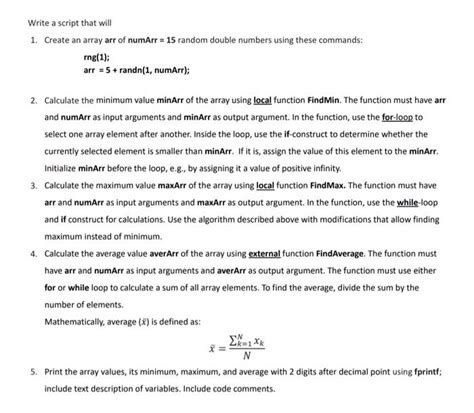 Solved Write A Script That Will 1 Create An Array Arr Of