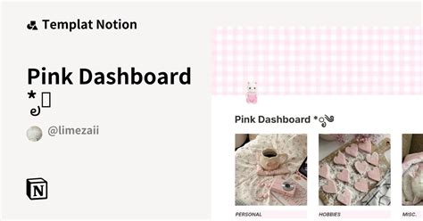 Templat Pink Dashboard ೃ༄ Notion Marketplace