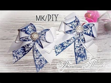 МК канзаши бантики из репсовых лент/ Школьные бантики / kanzashi bows ...