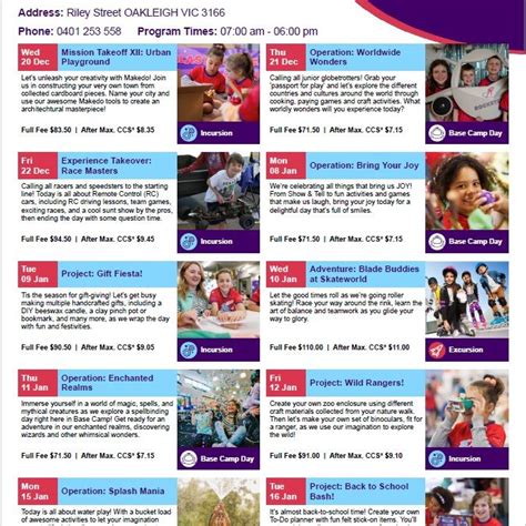 Camp Australia Holiday Program Summer 2022 2023 Oakleigh South
