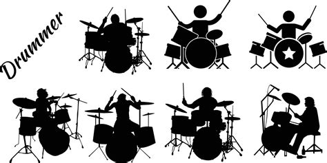 Vector Silhouette Drum Set 20437854 Vector Art At Vecteezy