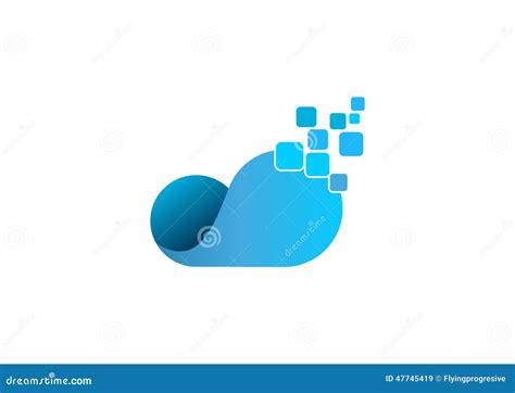 Cloud Data Logo Abstract Computing Information Stock Illustration Illustration Of Data Button