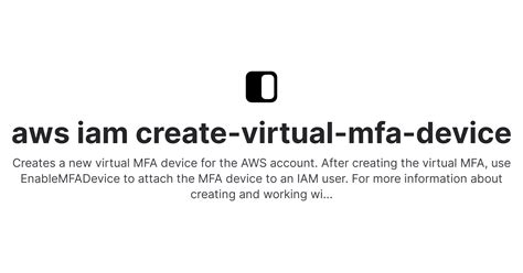 aws iam create virtual mfa device fig
