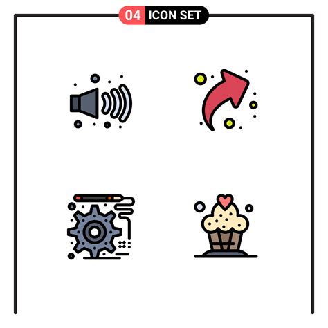 User Interface Pack Of 4 Basic Filledline Flat Colors Of Gas Engineering Arrow Right Cupcake