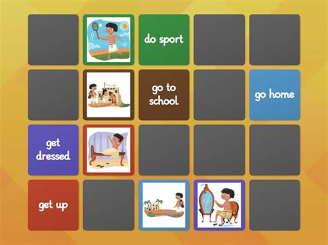 Daily Routine Memory Matching Pairs Daily Routine Memory Matching Pairs