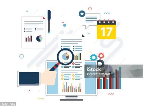 금융 투자 성장 보고서와 분석의 평면 디자인 벡터 일러스트 레이 션 개념 개념에 대한 스톡 벡터 아트 및 기타 이미지 개념 개발 경영자 Istock