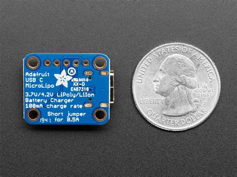 Carregador Micro Lipo Adafruit Para LiPoly Batt Com Conector USB Tipo C Opencircuit