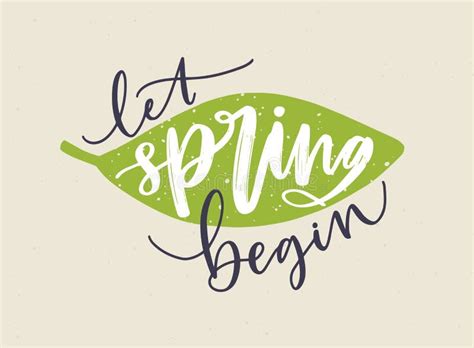 Spring Word Handwritten With Elegant Cursive Calligraphic Font And