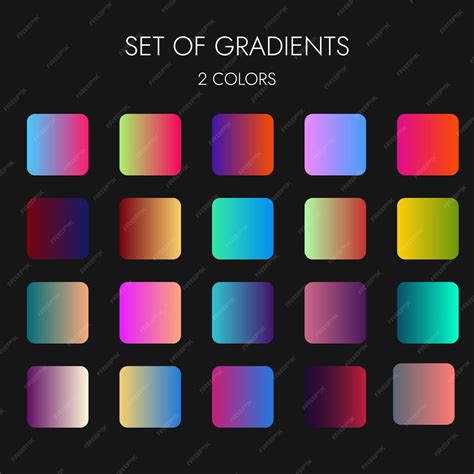 Premium Vector Set Of Colorful Gradients Ui Gradients Collection