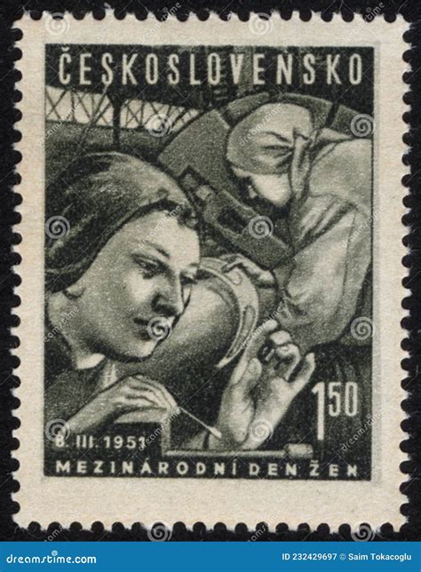 Postage Stamps Of The Czechoslovakia Editorial Photography Image Of