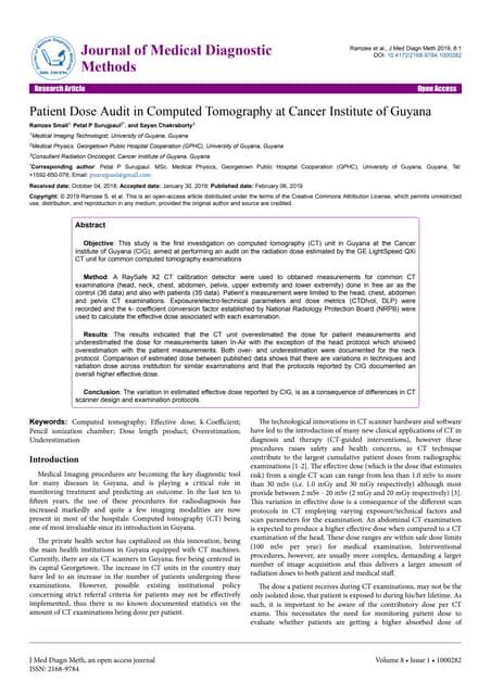 Quality Assurance Programme In Computed Tomography Pptx Medical Tests Medical Health