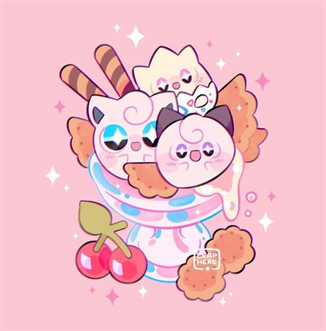 Jigglypuff Clefairy And Togepi Pokemon Drawn By Leaphere Danbooru