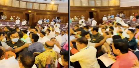 Fistfight In Bengal Assembly 5 Bjp Mlas Suspended