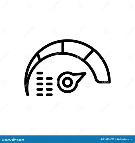Black Line Icon For Risk Speedometer And Panel Stock Vector Illustration Of Dashboard